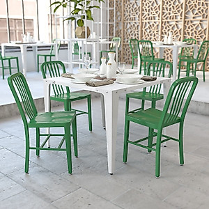 Flash Furniture Gael Commercial Grade 2 Pack Green Metal Indoor-Outdoor Chair