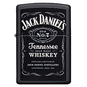 Zippo Jack Daniels Texture Black Matte Pocket Lighter, One Size