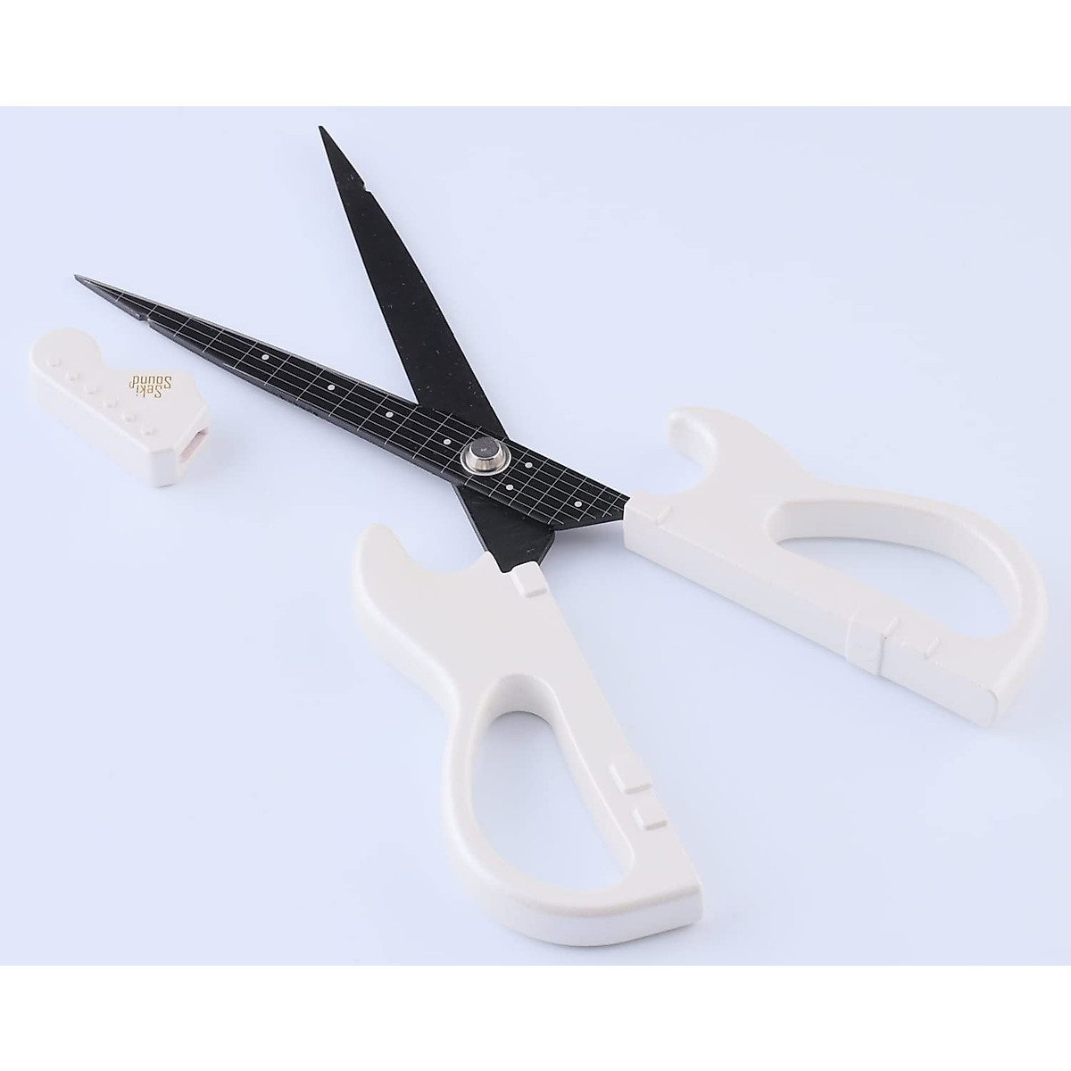 Nikken Cutlery Guitar Scissor SekiSound Pearl White with a stand (Gift Box Included) Hobby Tool SS-35PW