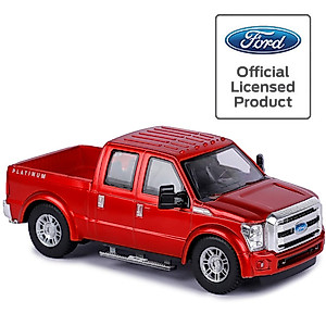 Liberty Imports RC Ford F-350 Super Duty Toy Pickup Truck, Officially Licensed Full Function R/C Radio Remote Control Car Genuine 1:28 Scale Vehicle (Red)
