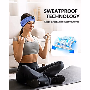 Lavince Bluetooth Headband, Sleep Headphones Sports Headband Headphones Noise Cancelling Sleeping Headphones Earbuds for Sleep,Workout,Running,Yoga,Travel, for Women Men