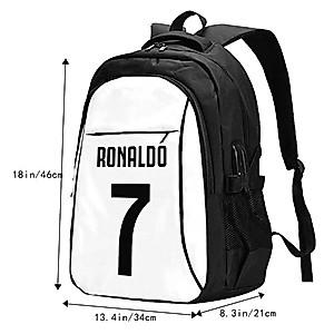 Ronaldo #7 Cr7 Adult Youth Backpacks Student Bag Laptop Bag Bookbag Usb Backpack For Daily