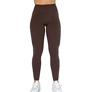 AUROLA Dream Collection Workout Leggings for Women High Waist Seamless Scrunch Athletic Running Gym Fitness Active Pants Java Coffee S
