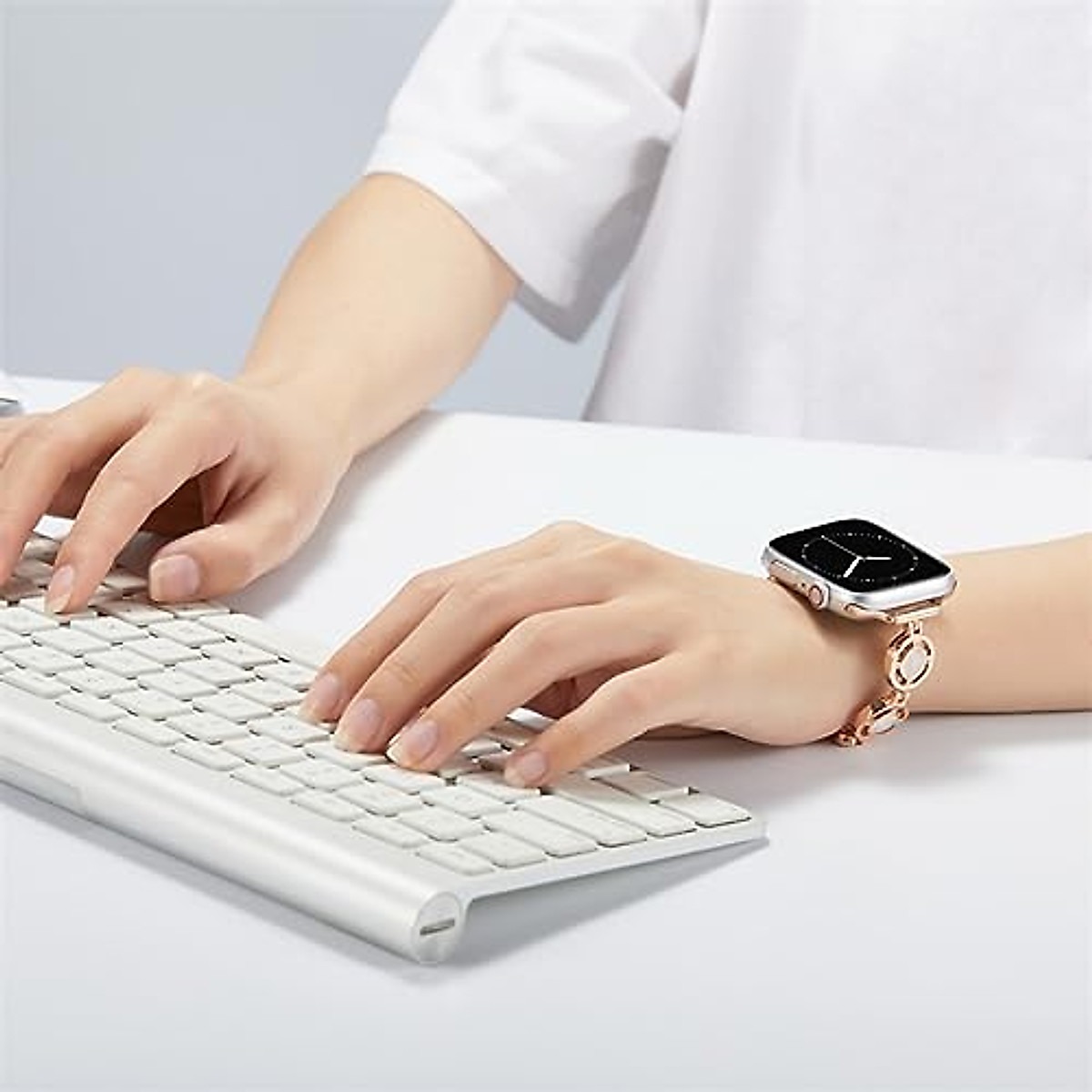 Compatible with Apple Watch Series 8 7 6 5 4 3 2 1 SE Apple Watch, Apple Watch Band for Apple Watch - Rose Gold