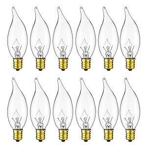 Sunlite Incandescent 25 Watt Petite Chandelier 194 Lumens Clear Light Bulb 12 Pack