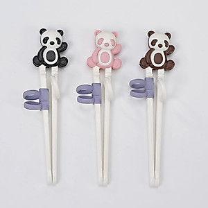 Training Chopsticks 2 Pairs for Kids Cute Animal Shape Children Learning Chopsticks helper Non-slippery Reusable and Dishwasher Safe (Green+Blue)