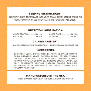 Bright Planet Pet | Better BBQ Chick'n Plant-Based Vegan Dog Treats - 6oz | Sustainable Natural Clean Label Hypoallergenic Allergy-Friendly | Low-Calorie Soft Veggie Dog Treats | Made in USA