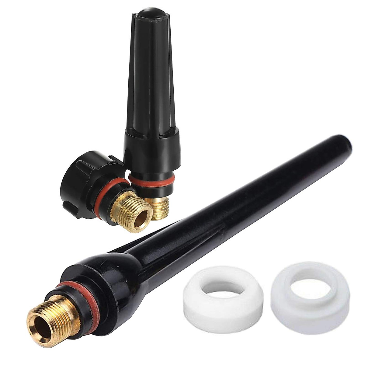 Zinger 53pcs TIG Welding Torch Stubby Gas Lens #10 Pyrex Glass Cup Kit Accessories for DB SR WP-17/18/26 TIG Welding Torch,with Cup+Back Cup+Nozzle+Collet+Collet Body+Gas Lens+Cup Gasket