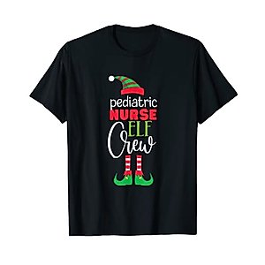 Pediatric Nurse Elf Crew Christmas Matching PJs Nursing T-Shirt