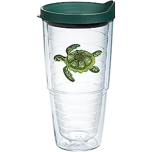 Tervis Green Turtle Made in USA Double Walled Insulated Tumbler Travel Cup Keeps Drinks Cold & Hot, 24oz, Green Turtle
