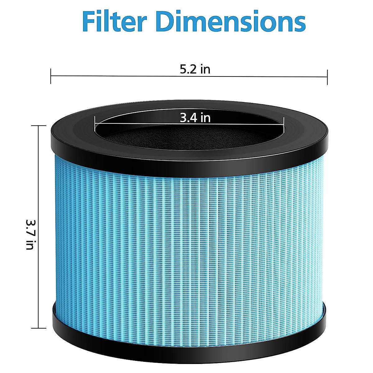 iSingo 2 Pack MK-01 MK-06 TZ-K1 True HEPA Replacement Filter Compatible with MK-01 MK-06, ToLife TZ-K1, POMORON MJ001H, EPI081/EP1081 and Intelabe EPI080/EP1080 Air Purifier