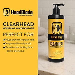 HeadBlade ClearHead Men's Refreshing Post Shaving Aftershave Lotion Help prevent Ingrown Hair & Irritation - 5oz