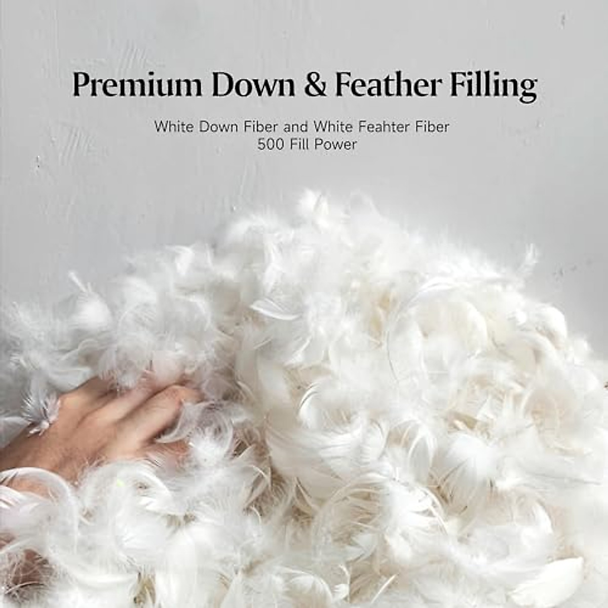 Beautyrest White Feather Down Fiber Comforter King Size- All Seasons Warmth Down Duvet Insert, Ultra-Comfortable Tencel/Cotton Blend Cover Fabric with Corner Loops