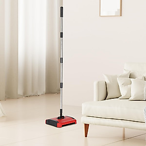 Carpet Sweeper Manual Carpet Sweeper Sweeper Vacuum 3 Rolling Brushes Floor Sweeper Carpet Brush with Wheels and Large Waste Bin 43inch Detachable Carpet Cleaner for Pet Hair Dust Debris