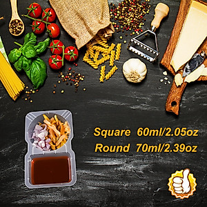 40PCS Double Compartment Snack Containers with Lids,Square & Round Condiment Containers with Lids,Disposable Double Compartment Snack Containers,Easy To Carry, Suitable for Takeout and Outdoor