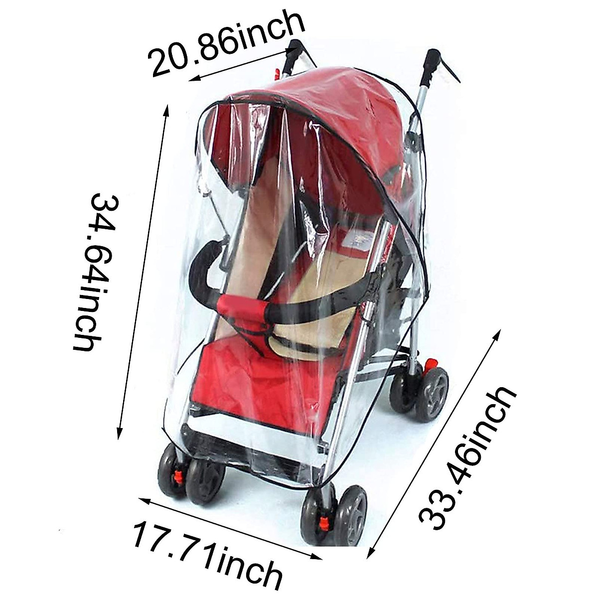 Kangkang@ Universal Pushchair Stroller Pram Buggy Transparent Rainproof Cover Rain Shade Protector