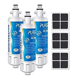 PUREPLUS 469690 LT700P Replacement for LG Kenmore Elite 9690, ADQ36006102, ADQ36006101, LFXS30766S, LFX28968ST, LFX31925ST, LFX31945ST, RWF1052, LT120F, Refrigerator Water and Air Filter Combo, 3Pack