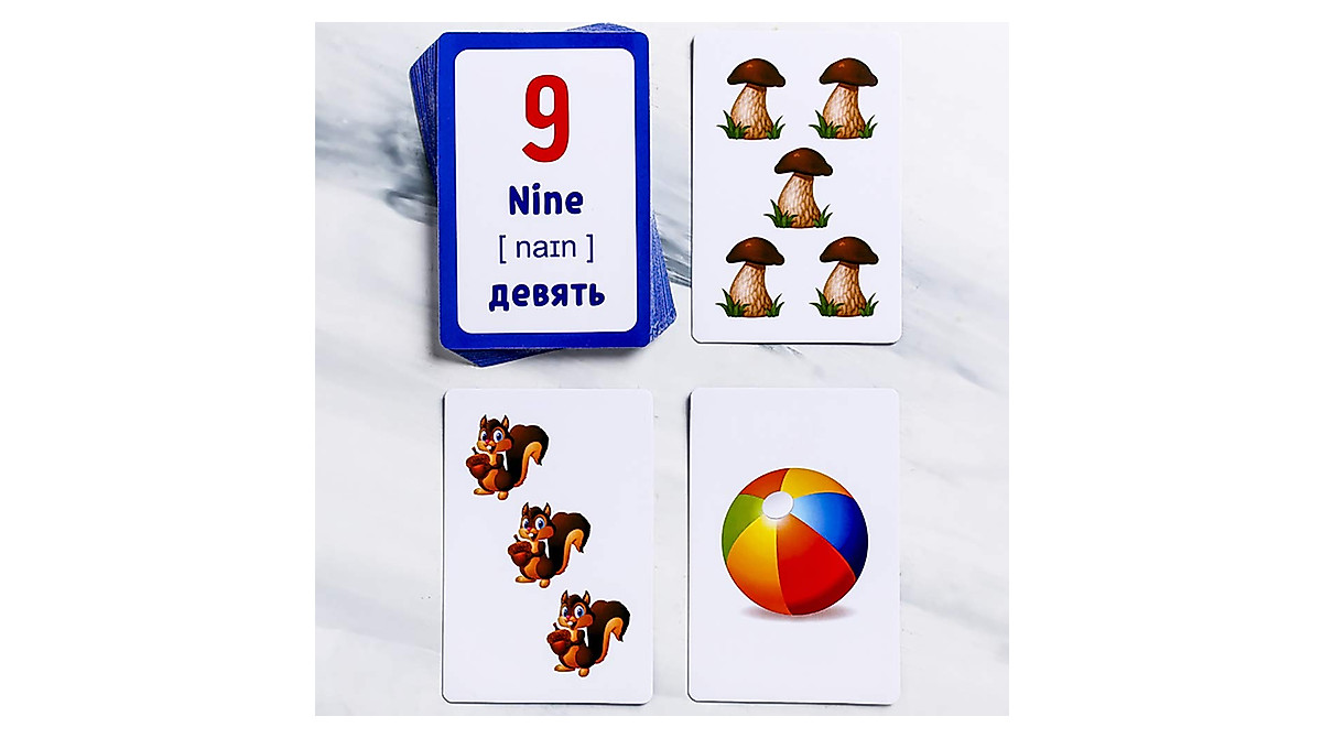 Russian to English Flashcards for Kids - 70 Educational Cards