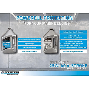 Quicksilver by Mercury Marine 25W-40 Marine Engine Oil, 1 Gallon