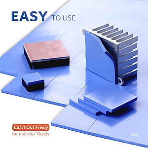 Thermal Pad 6W/mK 4 Pack, 100x100mm 0.5mm 1mm 1.5mm 2mm Silicone Cooling Pad GPU Non Conductive Heat Resistance Extreme Odyssey Cover for Laptop Heatsink/CPU/GPU/SSD/IC/LED Cooler