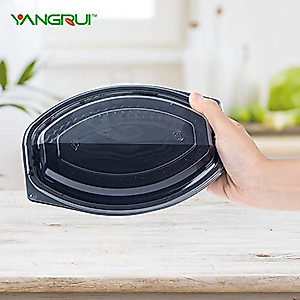 YANGRUI To Go Containers, Shrink Wrap 30 Pack 18oz Leak Proof Reusable Machine Washable Meal Prep Container BPA Free Microwave Freezer Safe Take Out Containers