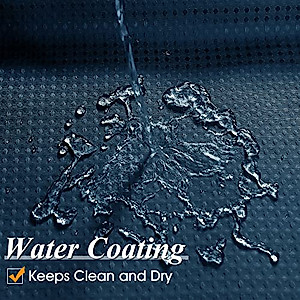 Navy Blue Shower Curtain with Liner Set Ombre Navy Blue and White Waffle Fabric Elegant Modern Heavy Duty Double Layers Hotel Style Decor Blue Shower Curtains for Bathroom, 72x72