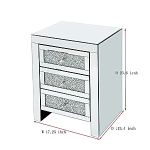 HIGOH Bedside Table Drawer Mirror Bedside Table Bedroom Cabinet Bedside Table Suitable for Bedroom Furniture