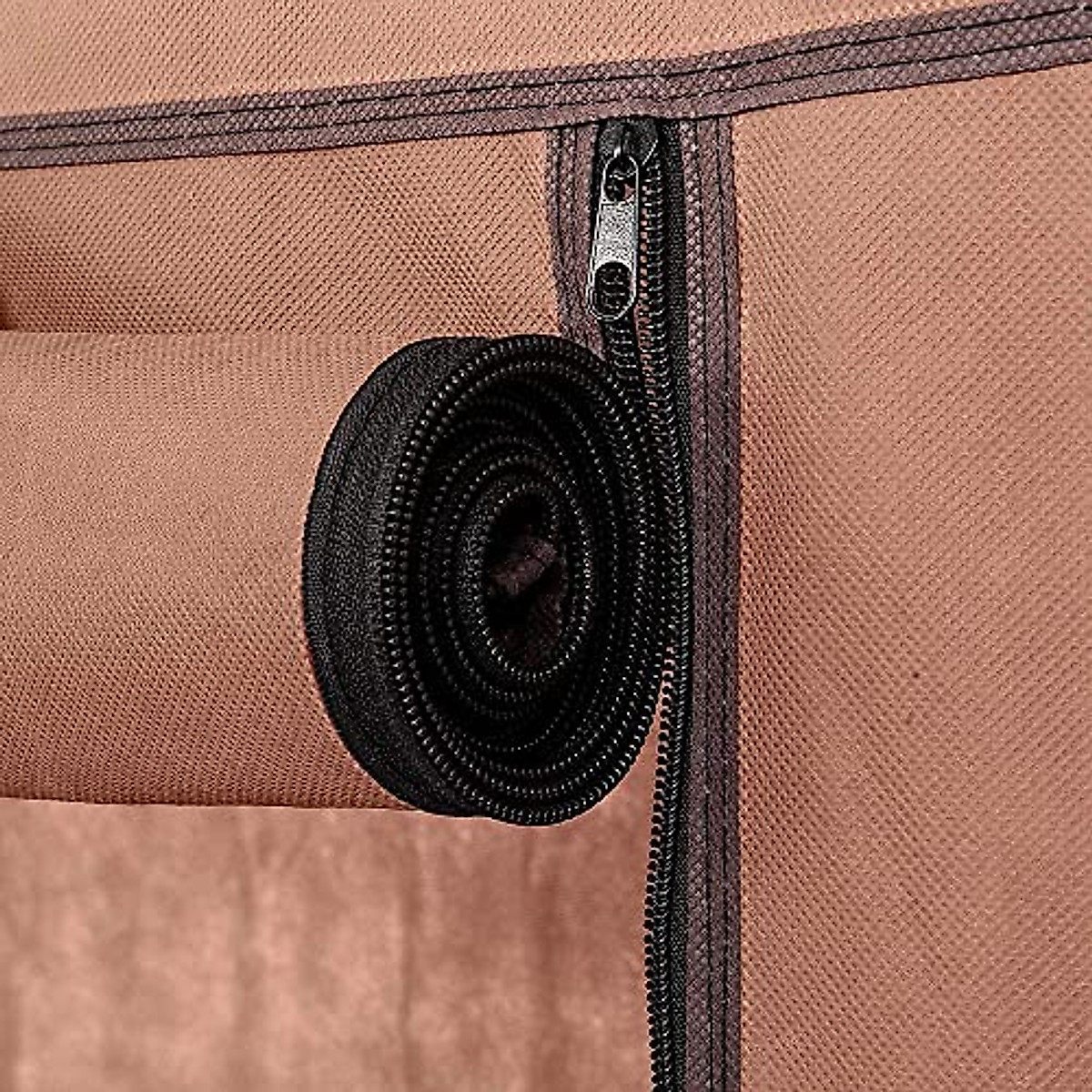 6 Tier Shoe Rack Organizer for 36 Pair Shoes, Double Rows 12 Lattices Free Standing Shoe Cabinet Storage Shelf Holder with Non-Woven Fabric Dustproof Cover,Large Portable Closet Shoe Tower (Brown)