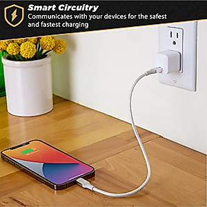 SCOSCHE HPDC20WT-SP Fast Charger PowerVolt 20W Mini Cube USB-C, Wall Adapter for Phone, 4X Faster Power Charge, Portable Outlet Plug, White