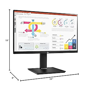 LG 23.8” 24BP75Q-B IPS QHD Monitor with HDR10, USB Type-C™ Port, AMD FreeSync™, Reader Mode, & Flicker Safe, Black