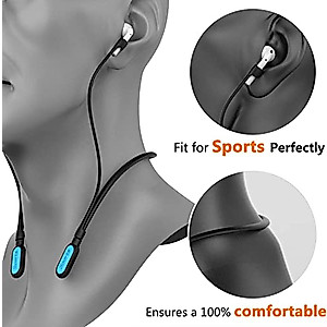 2pcs Silicone Neckband Compatible with Airpods Pro Strap, ROMSEA Anti-Lost Neck Straps Cable Cord Holder Compatible for Apple Airpods pro 2, 3, Pro, 2 & 1 Sports Wire Tether Connector