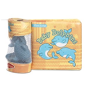 Melissa & Doug Childrenââ‚¬s Book - Float-Alongs: Baby Dolphins (Bath Book + 3 Floating Dolphin Toys)