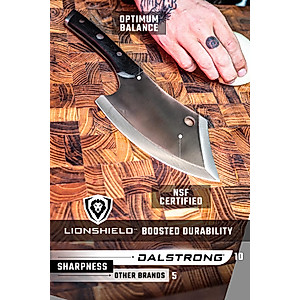 Dalstrong Mini Rocking Cleaver Knife-6.5"-Gladiator Series 'R'-High Carbon Steel - Razor Sharp Giftable Kitchen Knife-Black Handle-Meat Cleaver, Vegetable Knife - NSF Certified