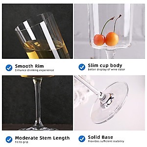 YIBEZ Wine Glasses, Set of 4 Crystal Wine Glasses, 12 OZ White Wine Glasses, Housewarming/Wedding Gifts