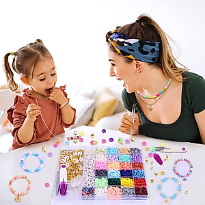 JOICEE 4400pcs Clay Beads for Bracelet Making Kit, Friendship Bracelet Beads Flat Preppy Beads for Jewelry Necklace Earring Making,Aesthetic Boho Clay Beads with Charms Gifts for Teen Girls Wemen.