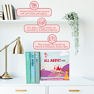 RubyRoo Baby Memory Book with Matching Milestone Stickers - First 5 Years Photo Album Scrapbook Journal for Baby Girl - Pregnancy Gift for Baby Shower & Registry Idea - Fairyland