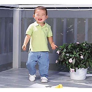 Hillento Children Safety Rail Balcony Stairs Net Banister Stair Safety Net for Kids/Pet/Toy Safety on Indoor/Outdoor Stairs, Balcony, or Patios, Stairs Protector, 9.8 x 2.5 ft, White