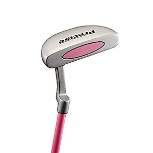 Distinctive Girls Pink Junior Golf Club Set for Age 6 to 8 ( Height 3'8" to 4'4" ), Left Handed Only, Set Includes: Driver, Hybrid Wood, 2 Irons, Putter, Bonus Stand Bag & 2 Headcovers