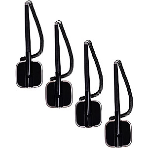 SoftRound 4 Pcs Desktop Gel Ink Pen/Counter Pens with Adhesive-Backed Base, Black Ink, Random Color