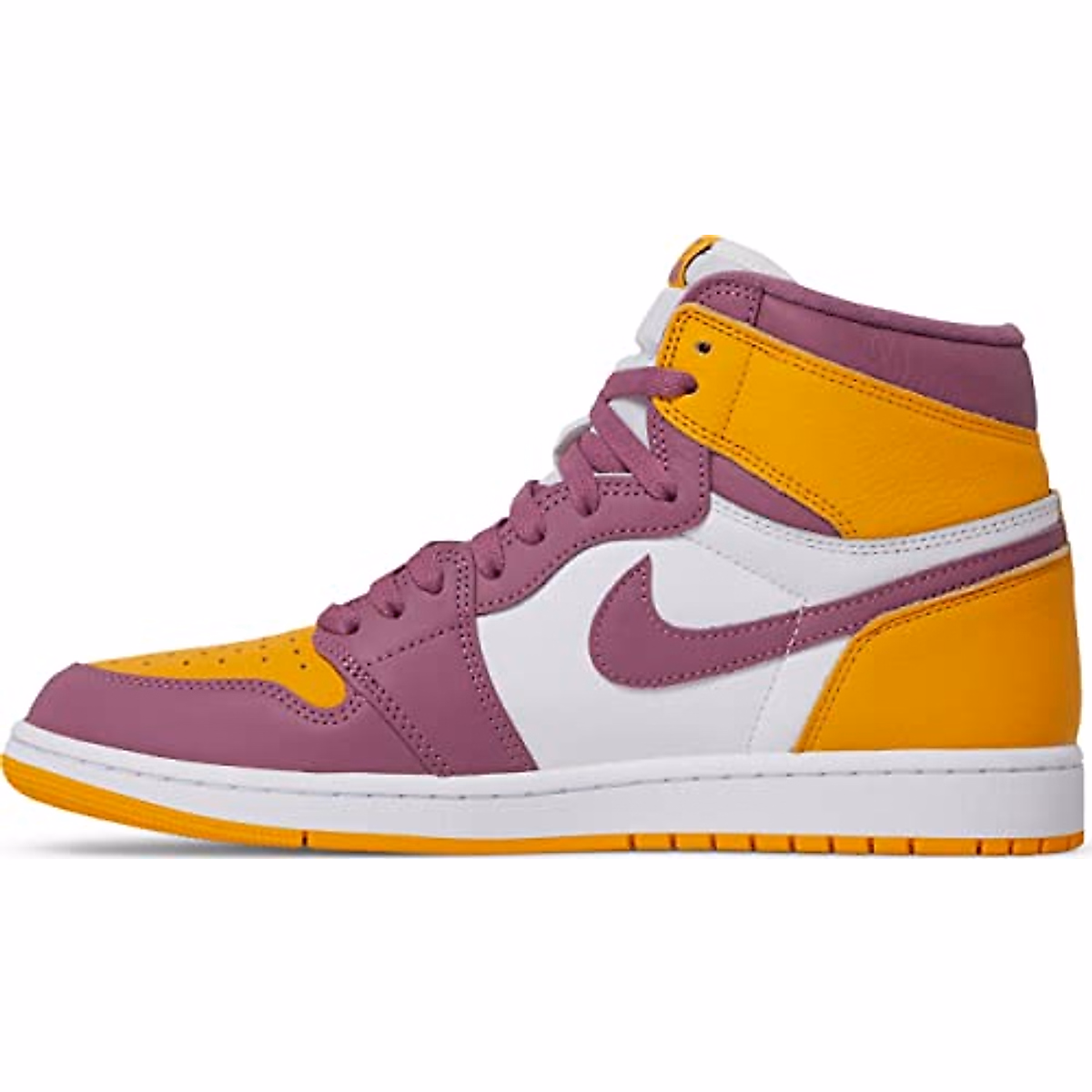 Nike Men's Air Jordan 1 High Retro OG 'Brotherhood' Basketball Shoes, University Gold/Light Bordeaux, 9