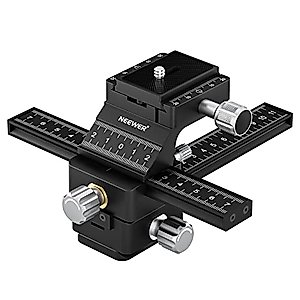 NEEWER 4-Way Macro Focusing Rail Slider with Quick Release Plate, 1/4”-20 Thread for Macro Photography and Close-Up Shooting, Compatible with Canon Nikon Fujifilm Sony DSLR Mirrorless Camera