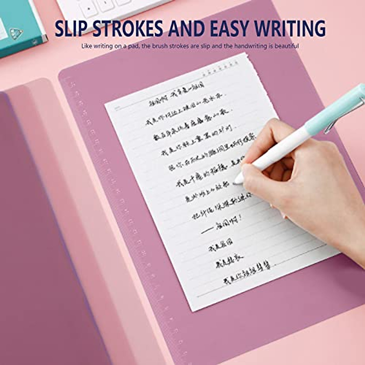 Tnfeeon A4 Writing Pad,Multifunctional Plastic Exam Writing Soft Pad Translucent Drawing Board with Scale for Students()