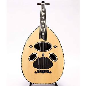 Egyptian Oud Classic Black Stringed Instrument Aoud Ud with Soft Case and Picks