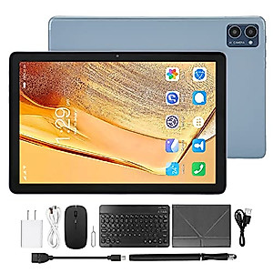 Airshi Gaming Tablet Office Tablet US Plug 100‑240V 12GB RAM 256GB ROM Dual Camera for School (Light Blue)