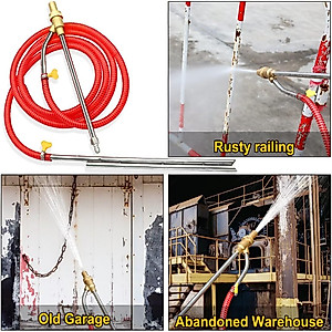 Pressure Washer Sandblasting Kit, 5000 PSI Wet Sandblaster Attachment, Power Washer Sandblasting with Replacement Ceramics Nozzle, 1/4 Inch Quick Disconnect Sandblasting Kit