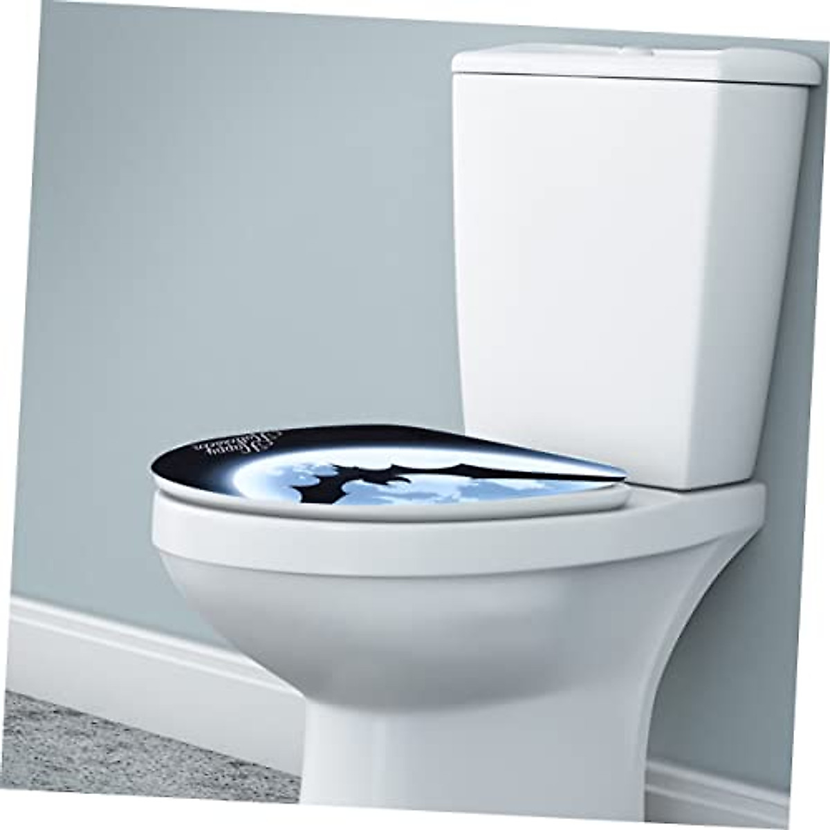 Zerodeko 3pcs Toilet Seat Three Piece Set Shower Curtain Set Suit Rugs Halloween Mat Set Halloween Bathroom Mat Creative Toilet Mat Black Water Proof Seat Toliet Cover