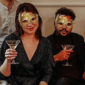 Face Maskes 2Pcs Delicate Hollow Out Party Performance Props Golden Makeup Mascara