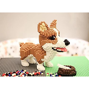 BDYDT Animal Corgi Dog and Food Micro Building Blocks Set（1860PCS） Gift for Adults and Kids