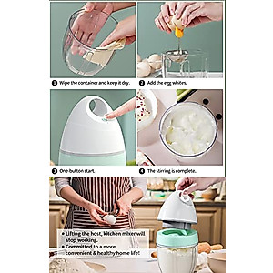 MIGECON Stand Mixer Electric Kitchen Mixer Egg Stand Milk Frother Hands-free Mixer Electric Whisk Drink Mixer for Food Whipping,Whisk Egg White,Cake Mixer, Chocolate Milk Mixer 900ml