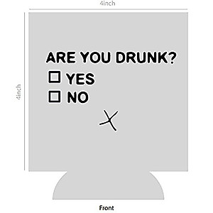 Are You Drunk | Funny Novelty Can Cooler Coolie Huggie - Set of two (2) | Beer Beverage Holder - Craft Beer Gifts | Quality Neoprene Insulated Can Cooler